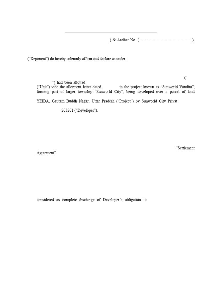 No Objection Certificate Cum Affidavit | PDF | Taxes | Income Tax