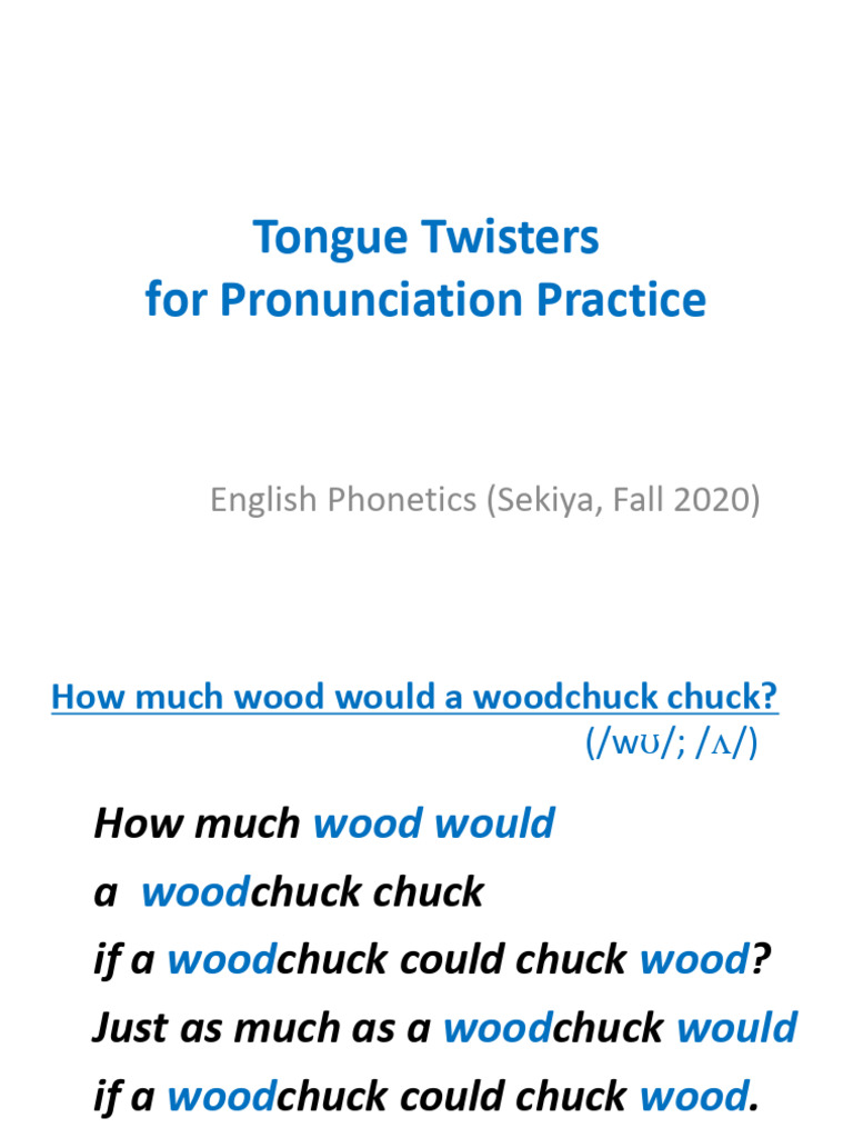 Tongue Twisters (Fall 2020) | PDF