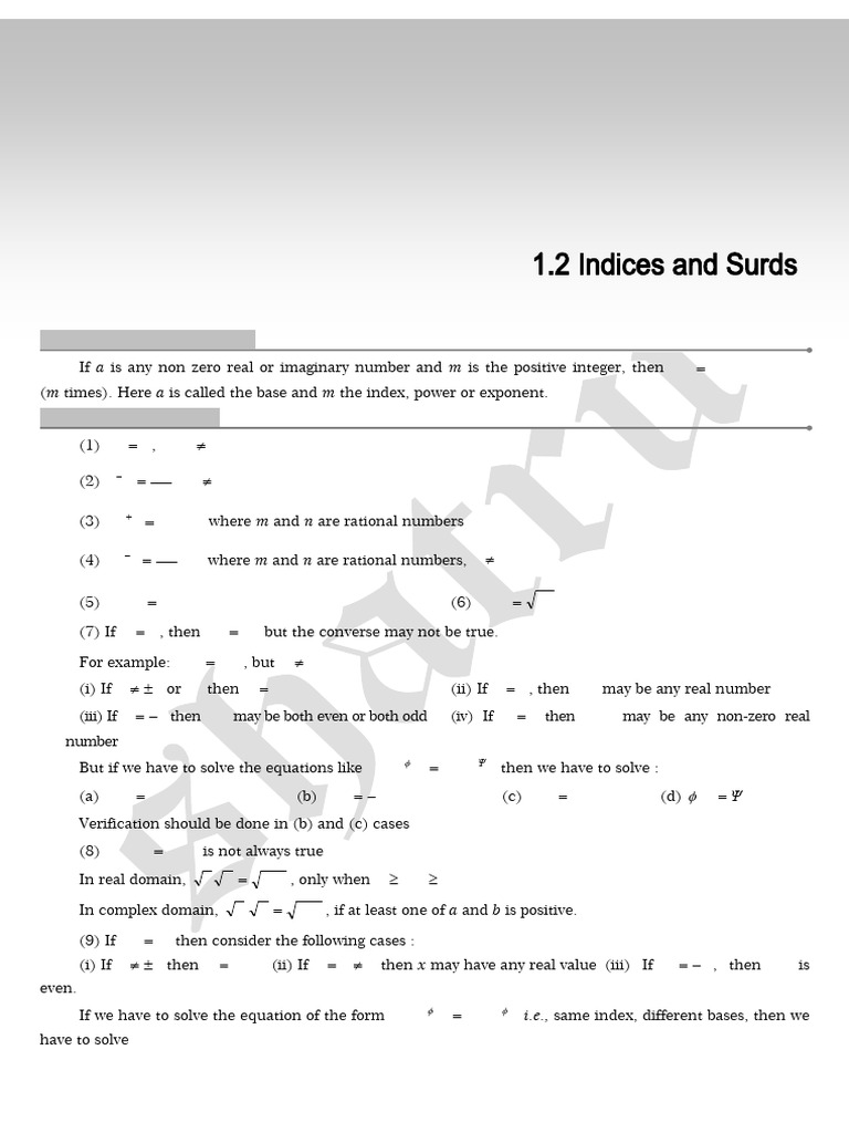 Understanding Indices and Surds Concepts | PDF | Numbers | Mathematical ...