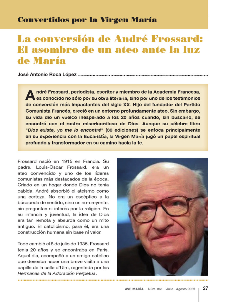 La Virgen en La Conversion de Andre Frossard | PDF | María, madre de ...