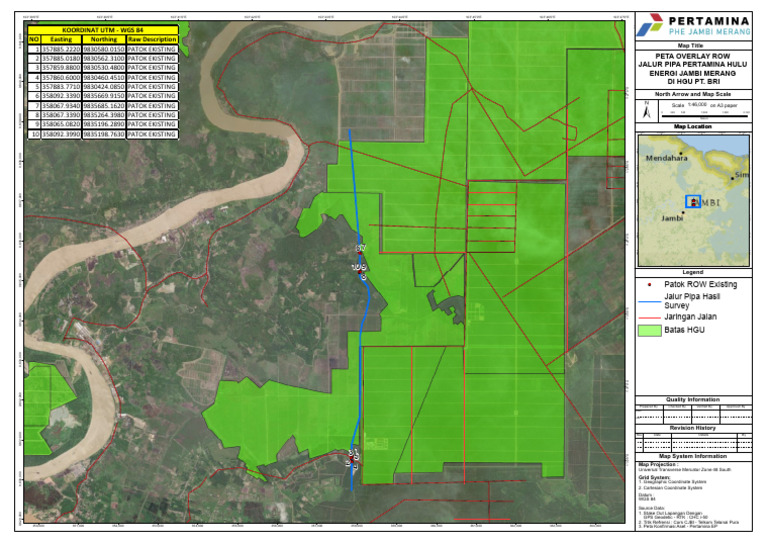 Ba Pertamina Pipa A3 Line Pipa3 | PDF | Geography | Navigation