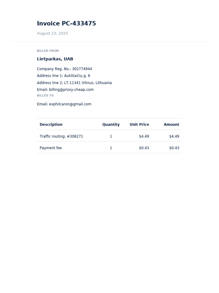 Invoice PC 433475 | PDF
