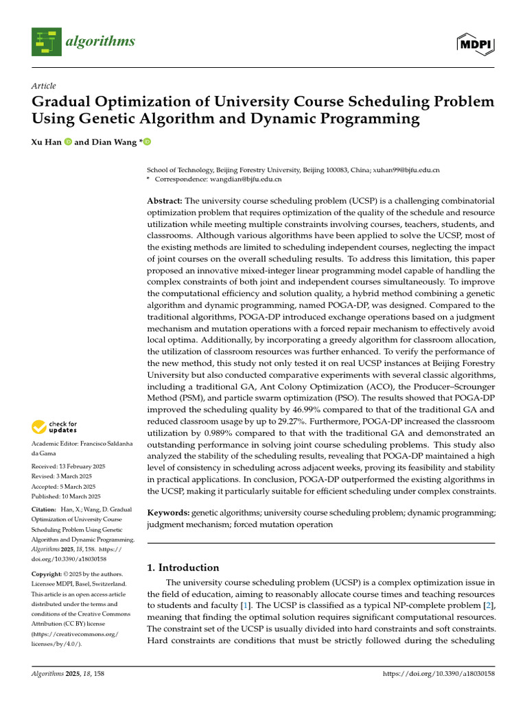 Algorithms 18 00158 | PDF | Genetic Algorithm | Mathematical Optimization
