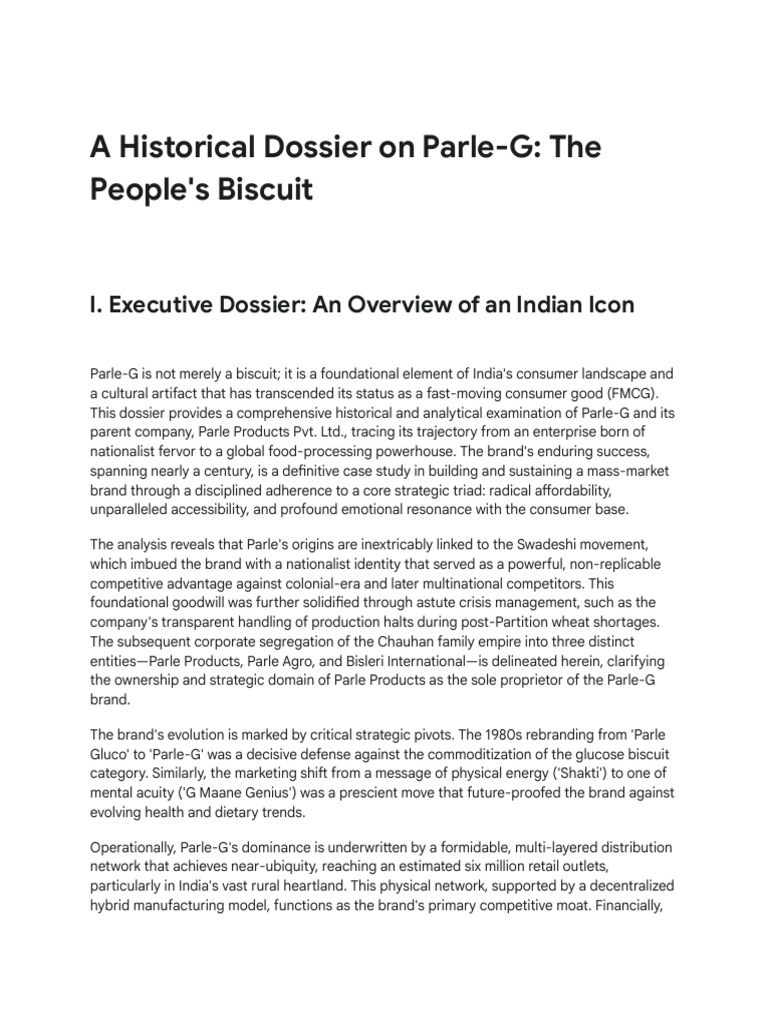 Parle-G Business History Dossier | PDF | Brand | Profit (Economics)
