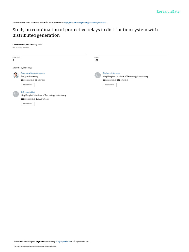 Protective Relay Coordination Study | PDF | Distributed Generation ...