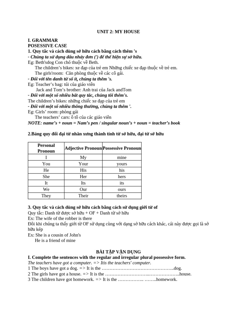 UNIT 2 LESSON 2 Minh | PDF | Linguistics | Syntax