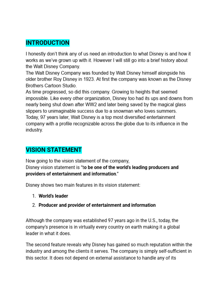 Disney's Resilience During COVID-19 | PDF | The Walt Disney Company ...