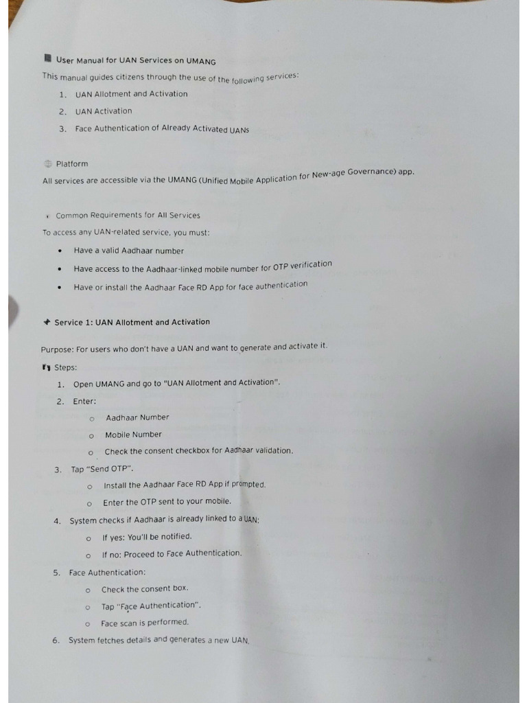 UAN Generation Steps - New | PDF