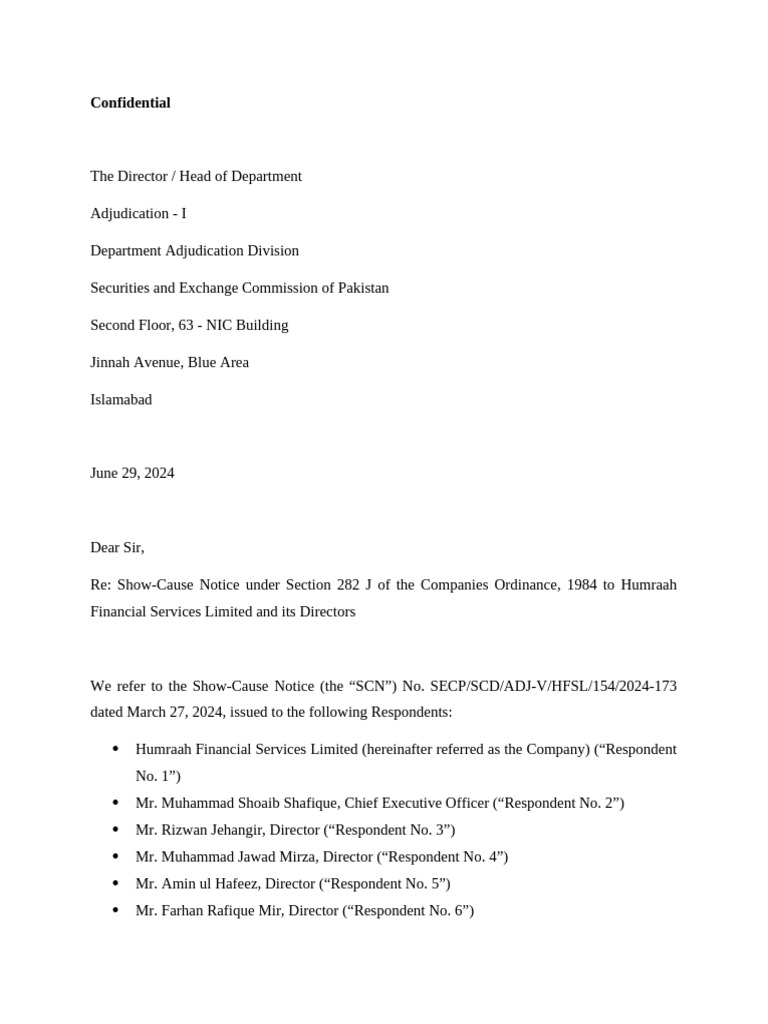 SCN 282-J Draft Dated Aug 01 | PDF | Regulatory Compliance | Banks