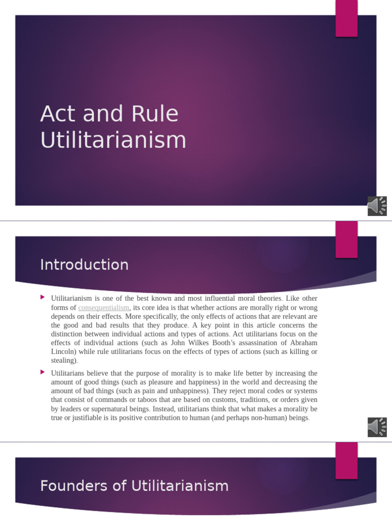 Act vs. Rule Utilitarianism Explained | PDF | Utilitarianism | Hedonism