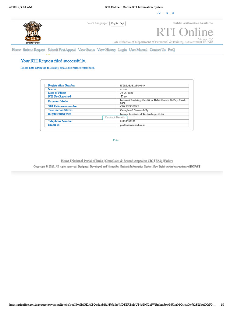 RTI Online - Online RTI Information System | PDF | Financial Technology ...