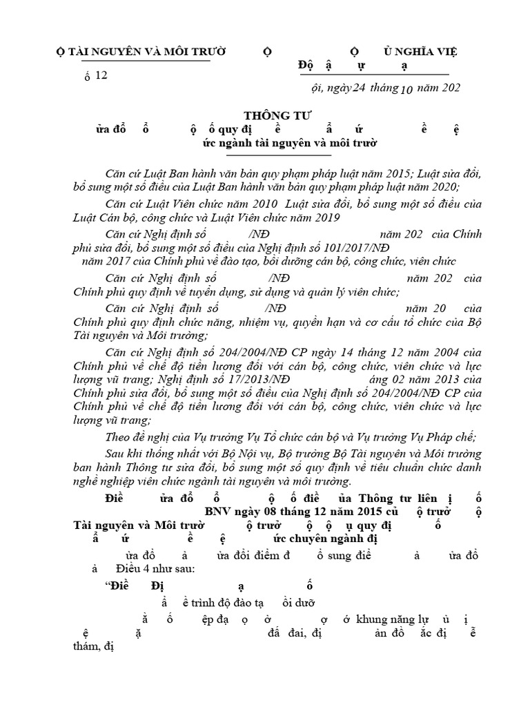 12-2022-Tt-btnmt - Sua Doi Bo Sung Ma Ngach VC | PDF