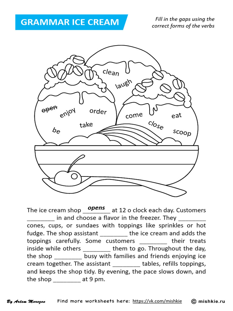 Grammar Ice Cream Present Simple by Artem Morozov | PDF | Snack Food ...