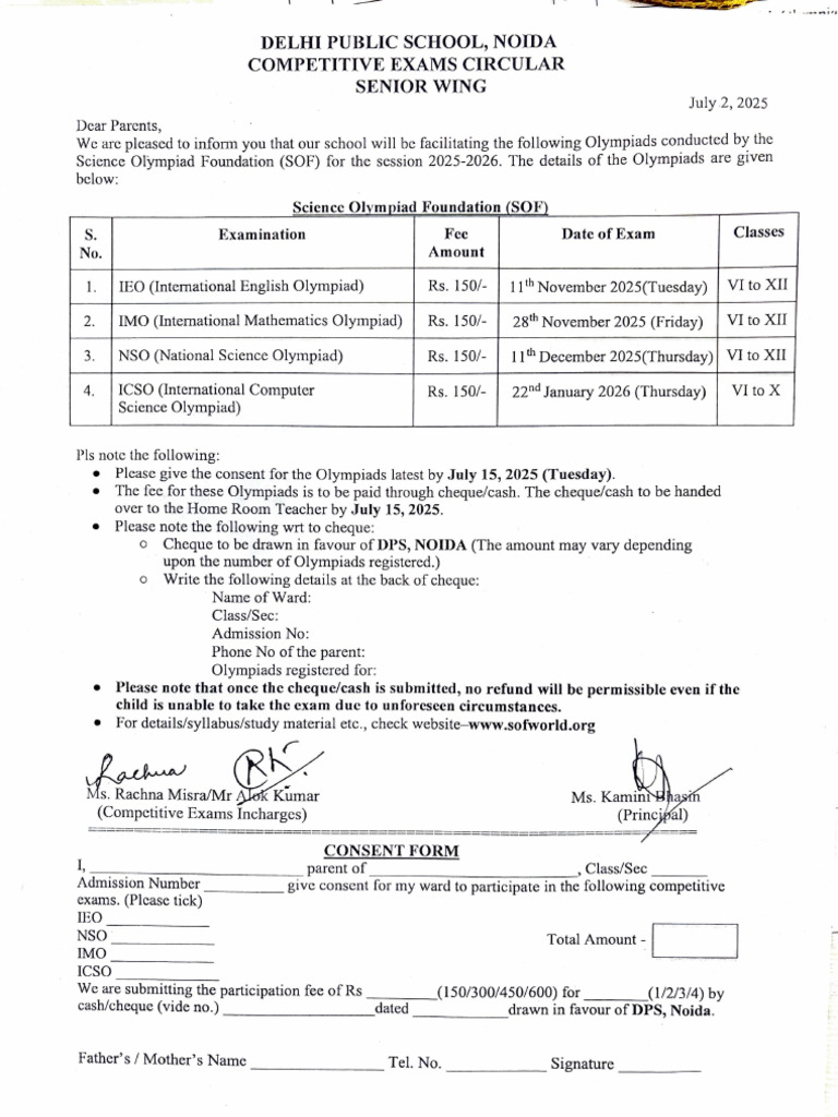 SOF Olympiads Circular 25-26 | PDF