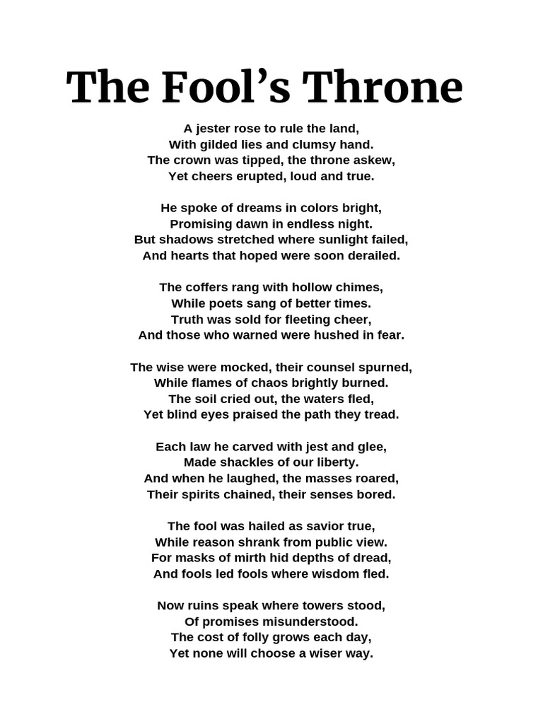The Fool's Throne - Paksh Puri | PDF