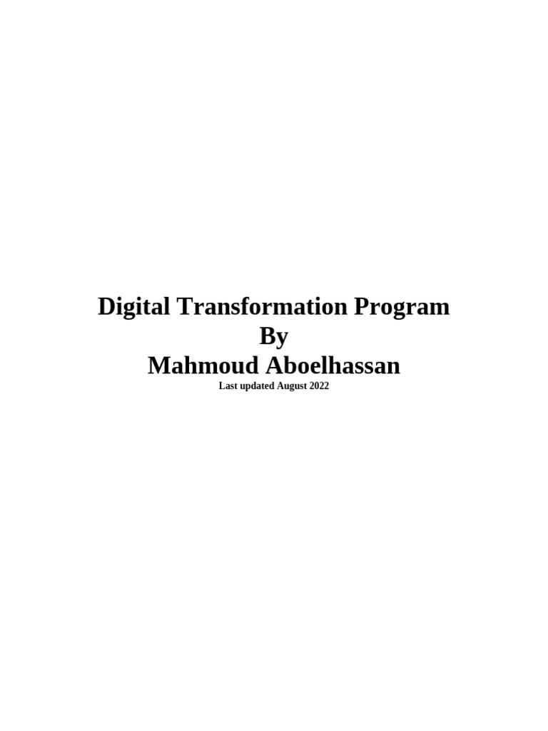 Digital Transformation Program v6.1 | PDF | Supply Chain | Strategic ...