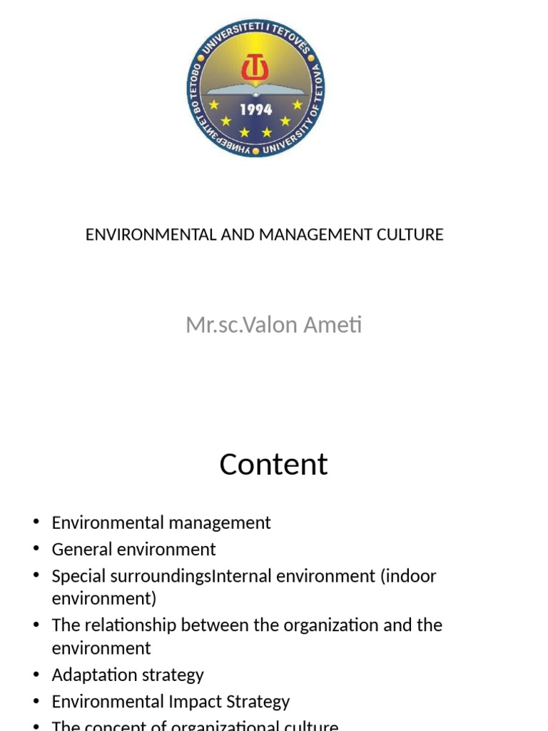 Lecture.6.Environmental and Management Culture | PDF | Organizational ...