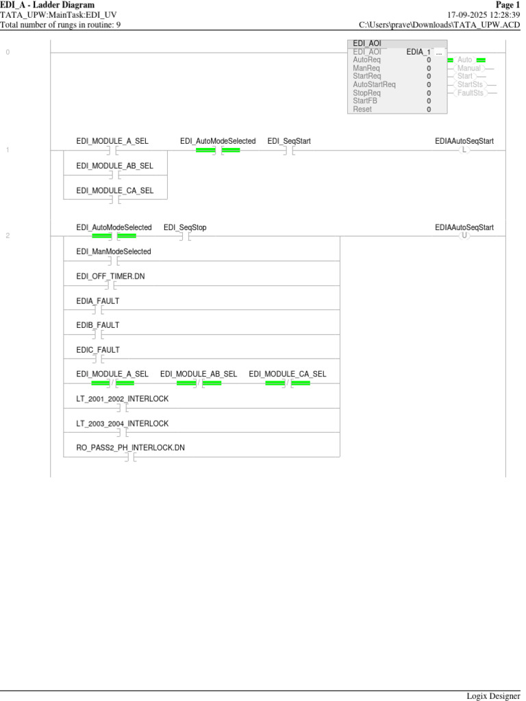 EDI_A Ladder Diagram Overview | PDF | Electronic Engineering ...