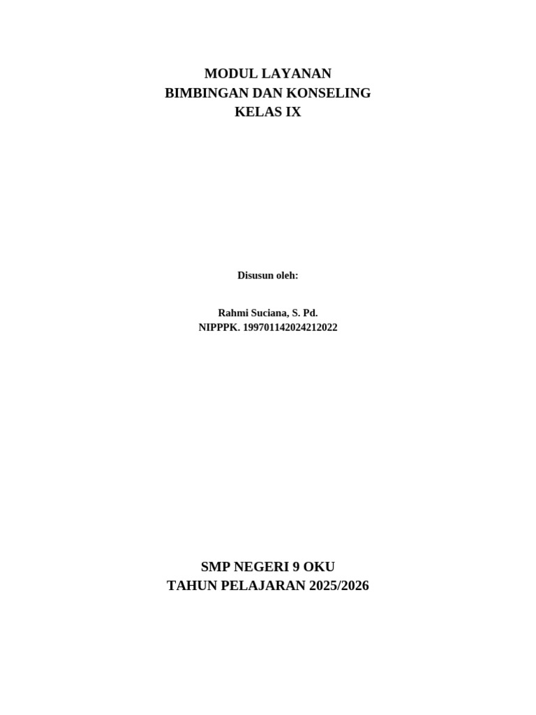 Fix Modul Ajar BK 2025 Uci | PDF