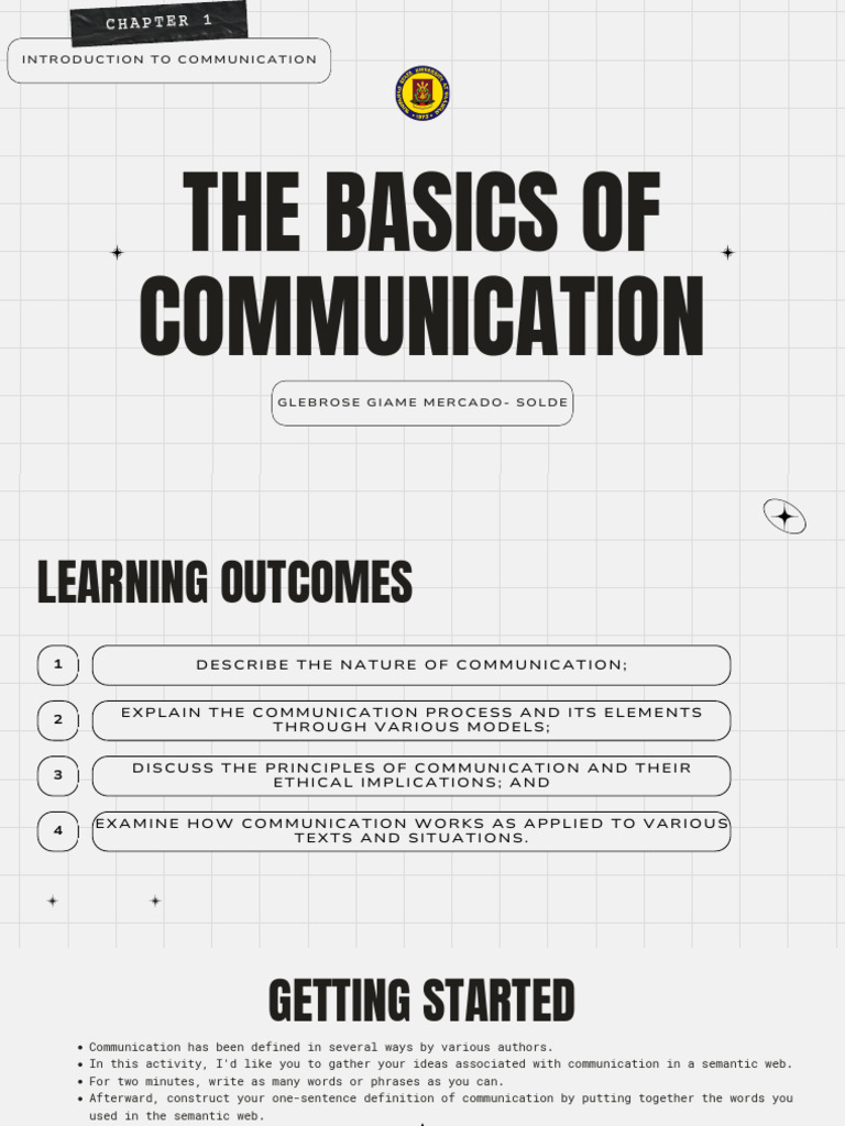 Lesson 1 - THE BASICS OF COMMUNICATION | PDF | Communication ...