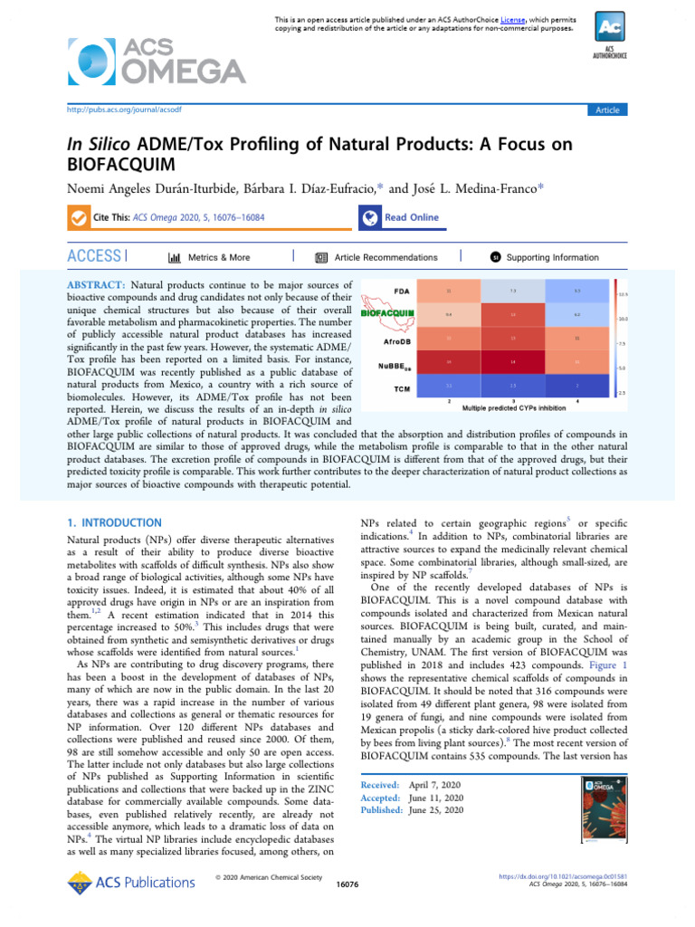 ADME Prediction Natural Product | PDF | Pharmaceutical Sciences | Biochemistry