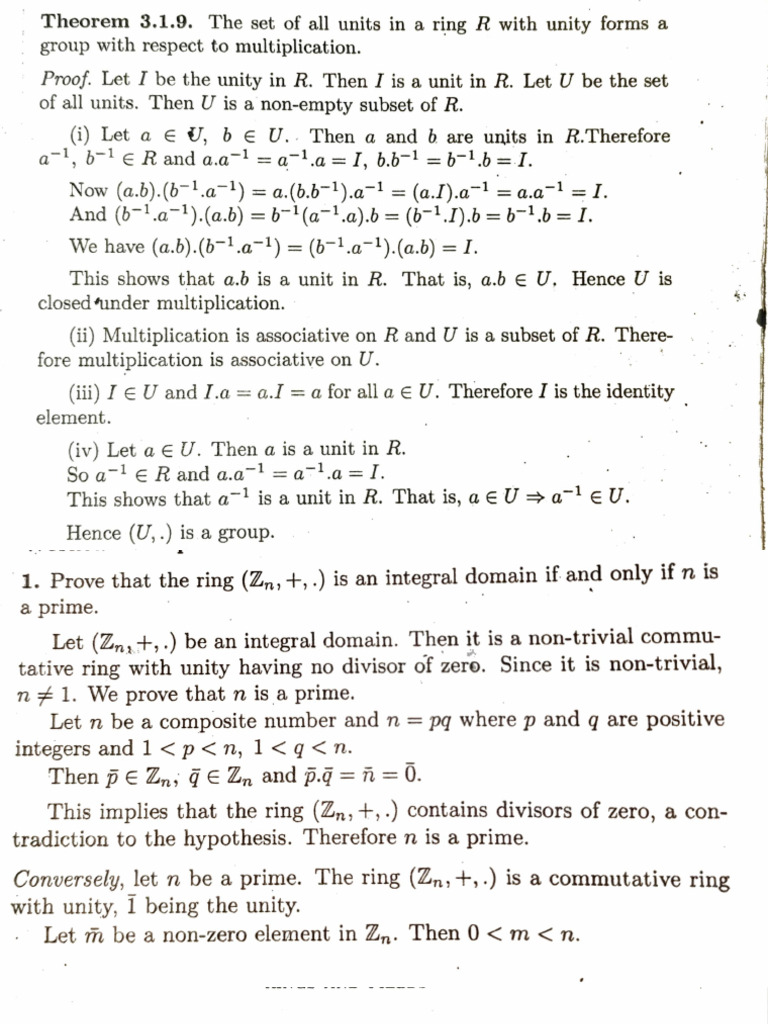 Ring Theory Imp Theorems | PDF