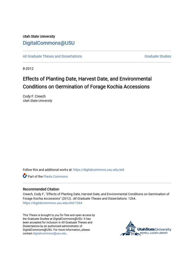 Effects of Planting Date Harvest Date and Environmental Conditi | PDF ...
