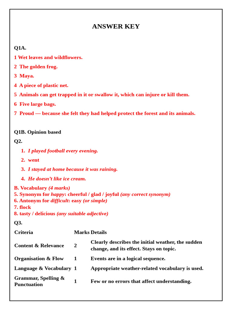 Answer Key for Assessment Questions | PDF