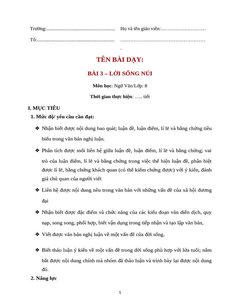 Bài 3 - L I Sông Núi | PDF
