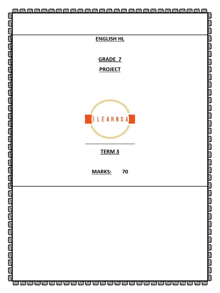 Grade 7 Term 3 English Project Guide | PDF