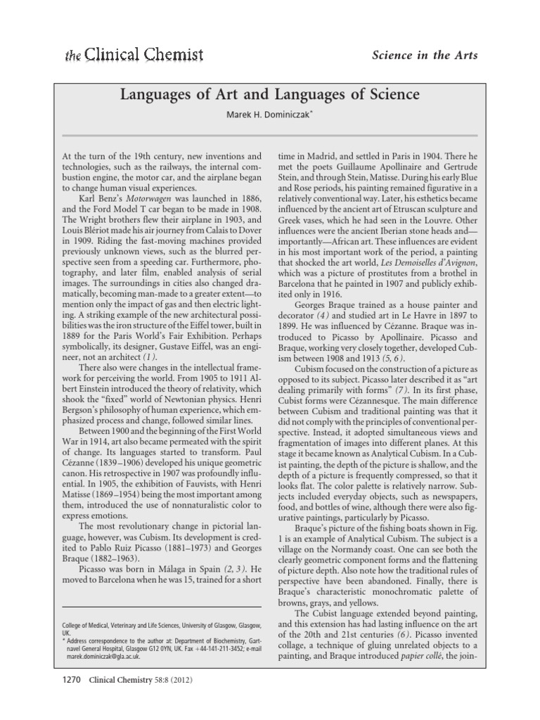 Evolution of Art and Science Languages | PDF | Cubism | Pablo Picasso