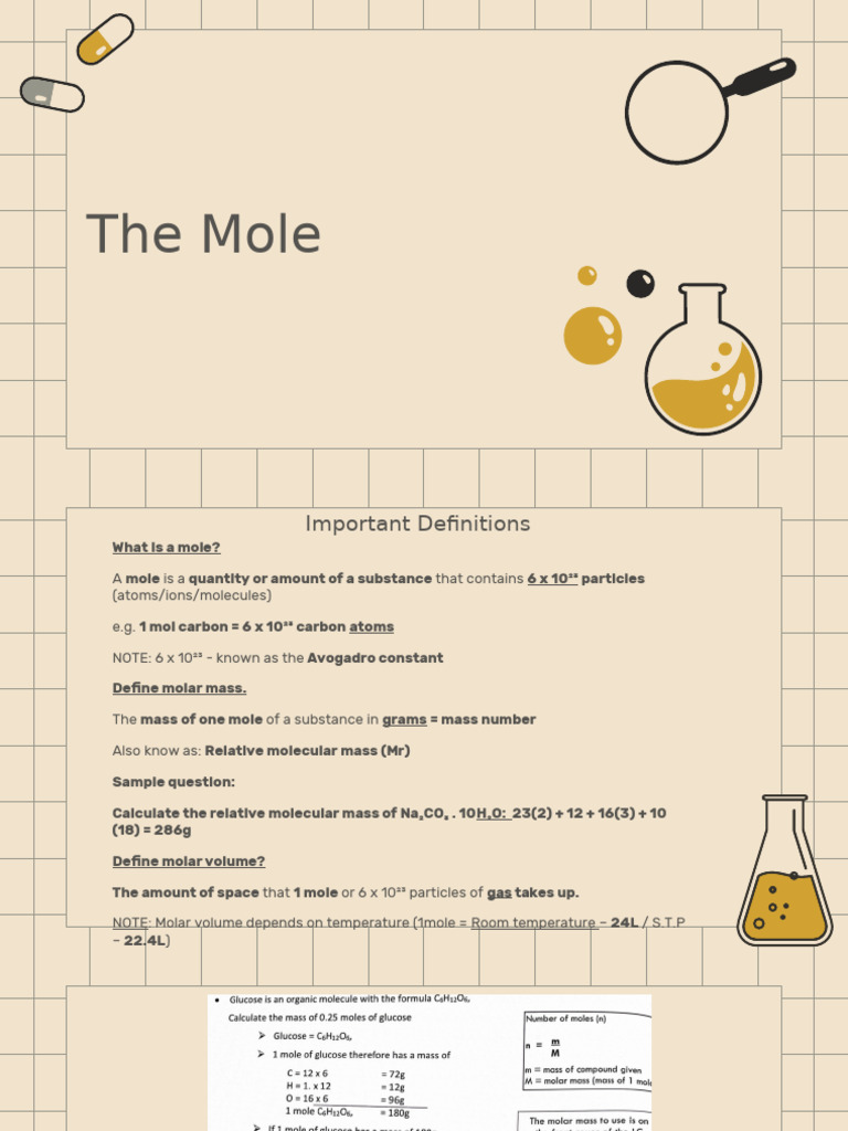 The Mole and Stoichiometry | PDF | Mole (Unit) | Materials
