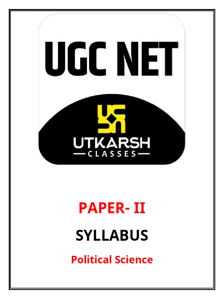 UGC NET Political Science - Syllabus | PDF