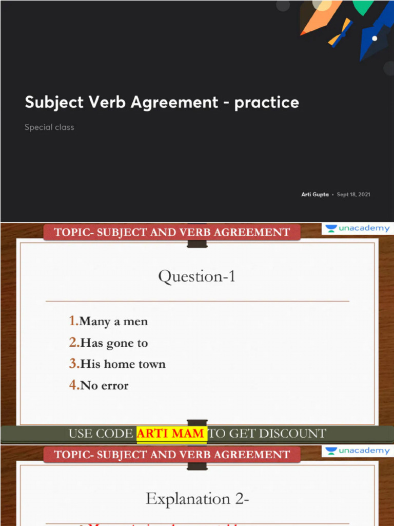 Subject Verb Agreement Practice No Anno | PDF