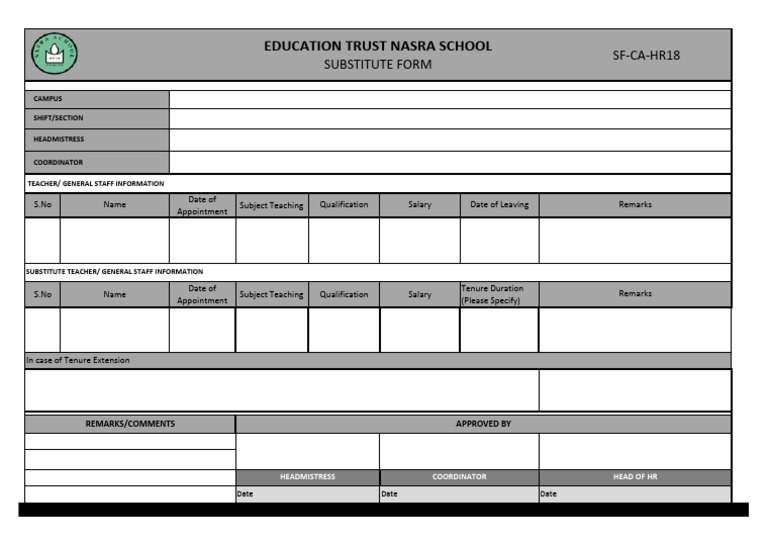 Substitute Form | PDF