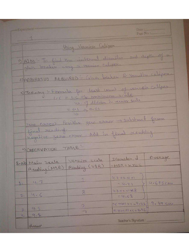 Physics Practical File Work | PDF