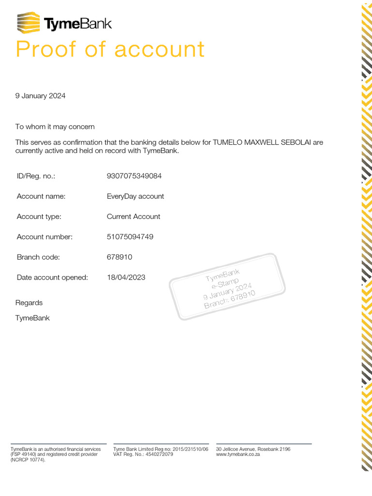 Prove of Banking | PDF