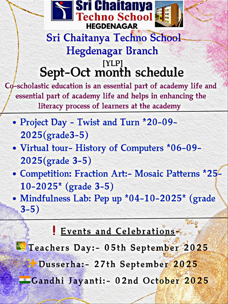 GR 3-5 Sept-Oct Month Co Curricular Activities | PDF