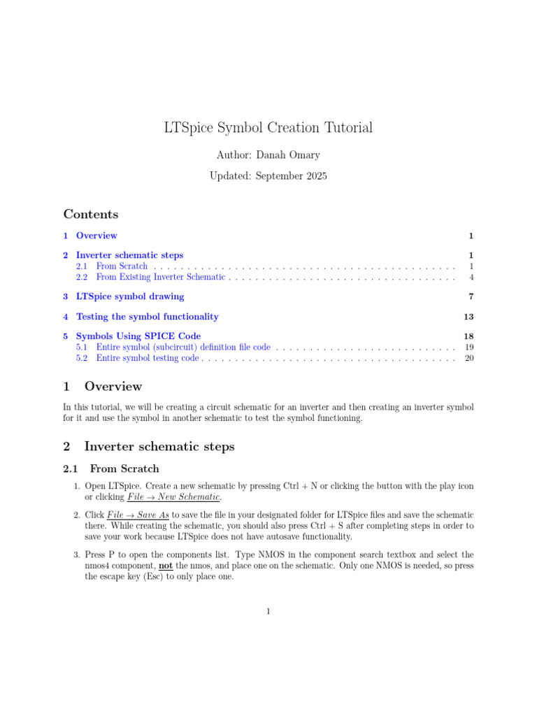 Creating Inverter Symbols in LTSpice | PDF | Mosfet | Spice