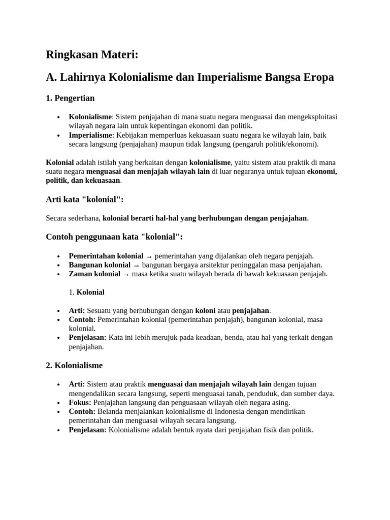 SEJARAH XI-Ringkasan Materi - 1 | PDF