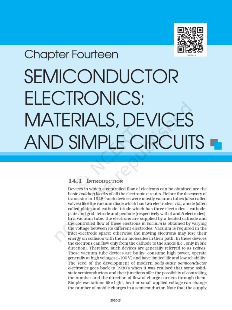 12 Phy NCERT Book PDF Semiconductor Electronics | PDF | P–N Junction | Doping (Semiconductor)