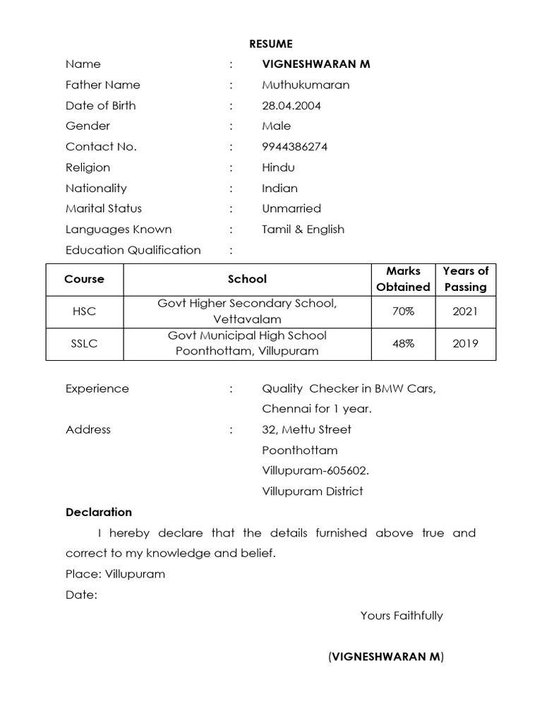 Vigneshwaran M | PDF