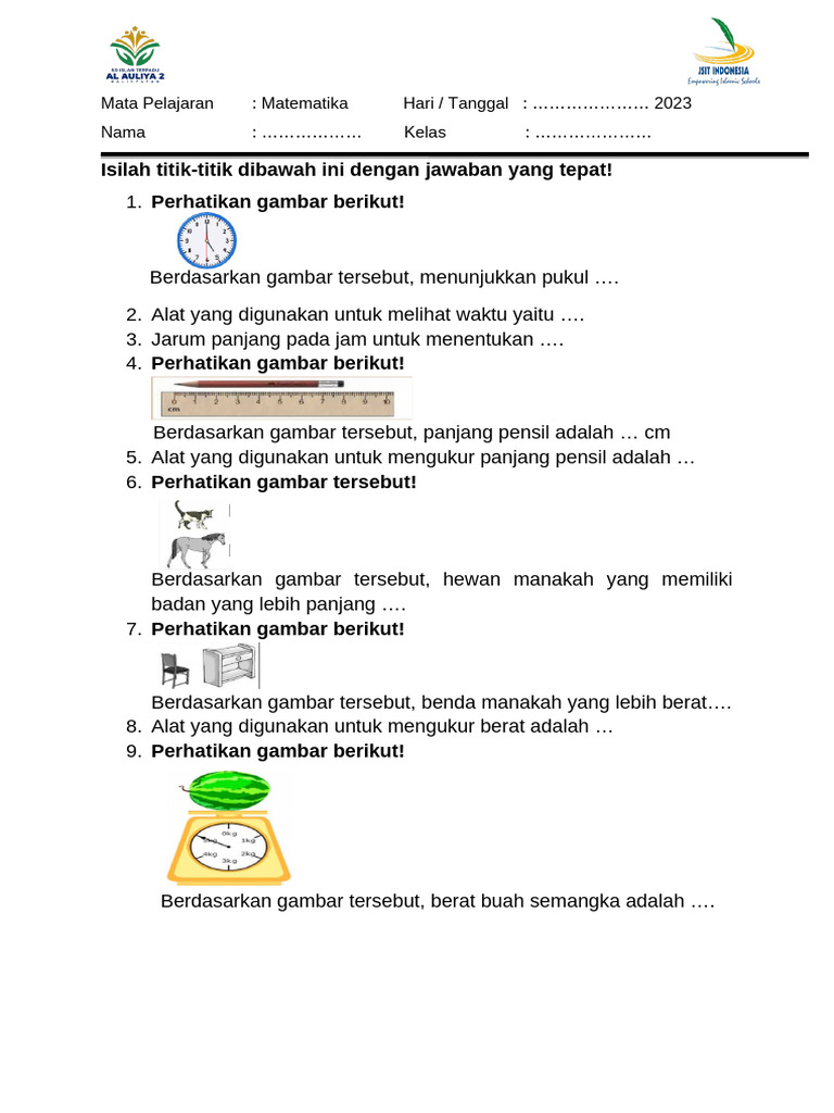 Soal Latihan Bab 3 Pengukuran | PDF