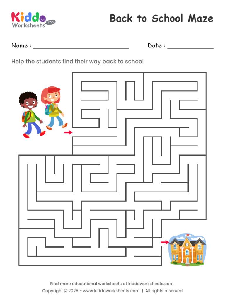 Back To School Maze Worksheet | PDF