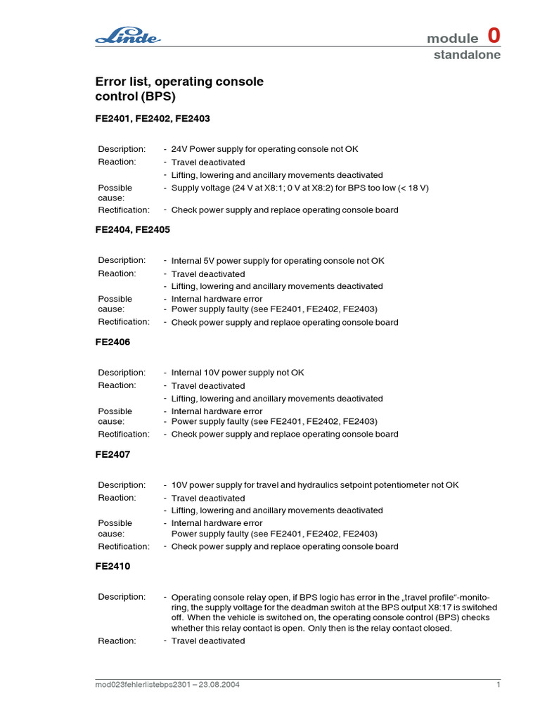 Operating Console Error Codes Guide | PDF | Rectifier | Power Supply