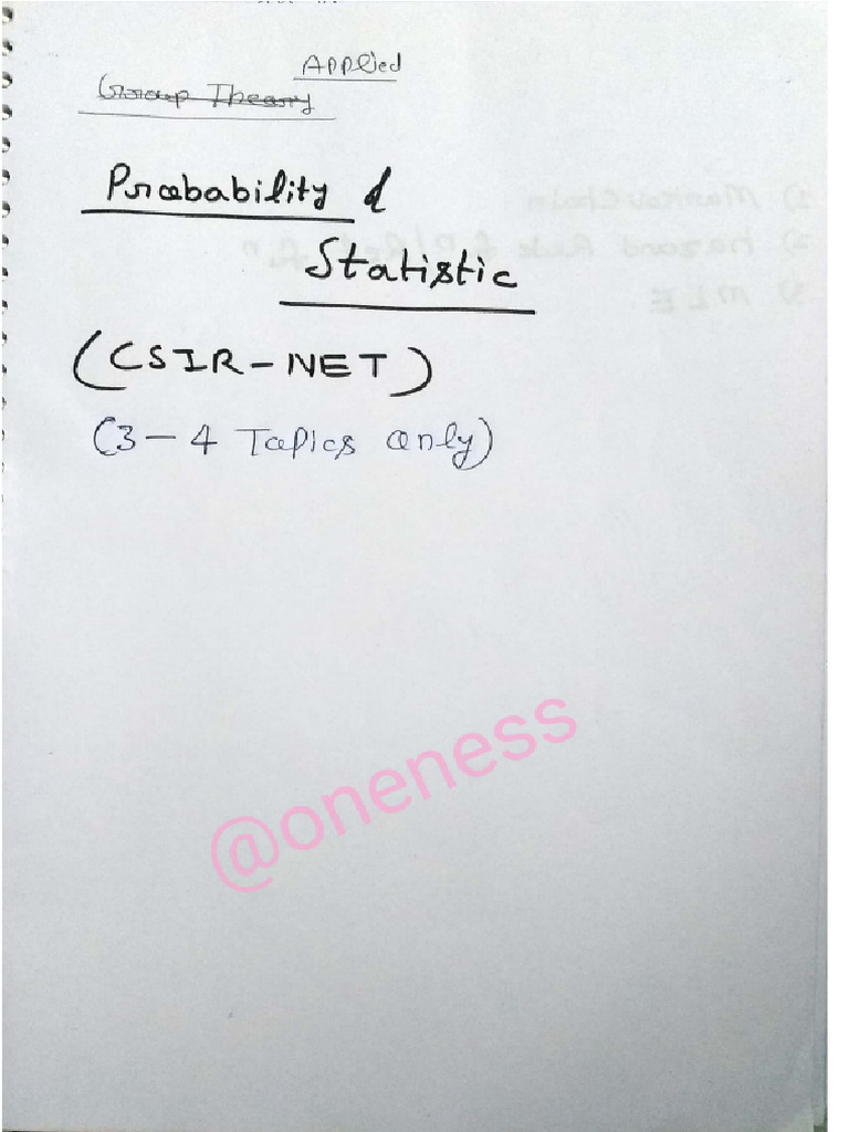 Statistics (Handwritten Notes) | PDF