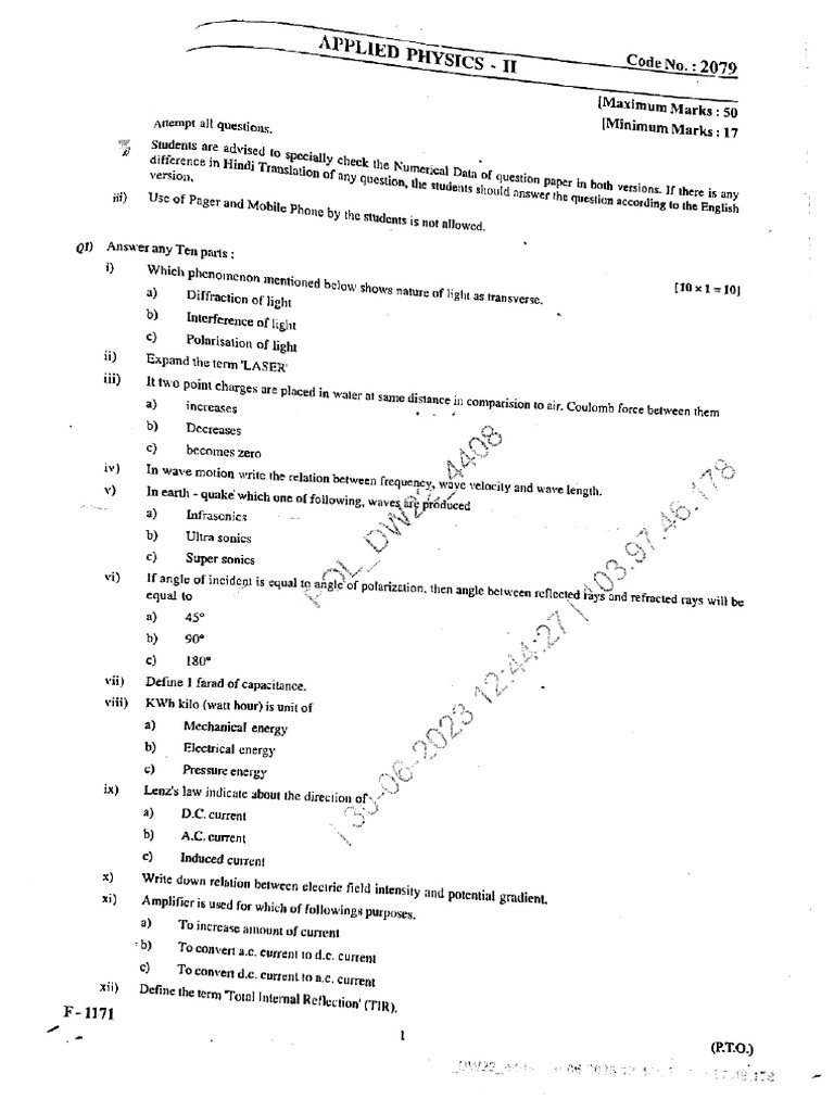 All 2 Sem Applied Physics 2 2079 Jun 2023 | PDF
