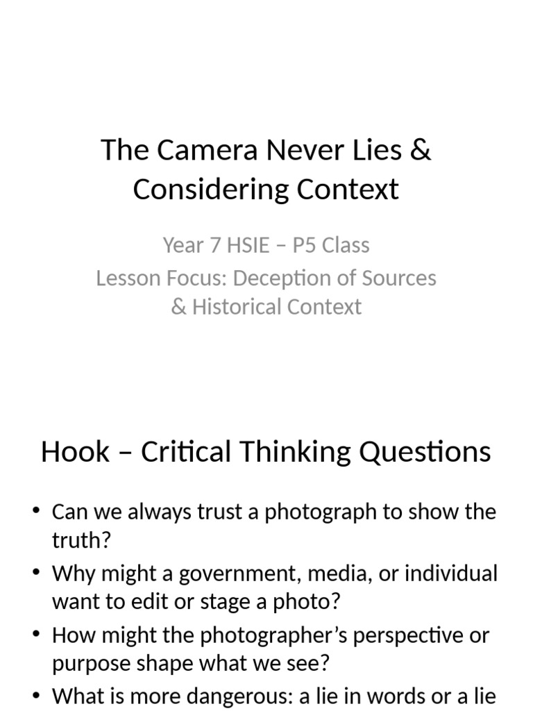 Week 5 L1 Camera - Context - Lesson | PDF