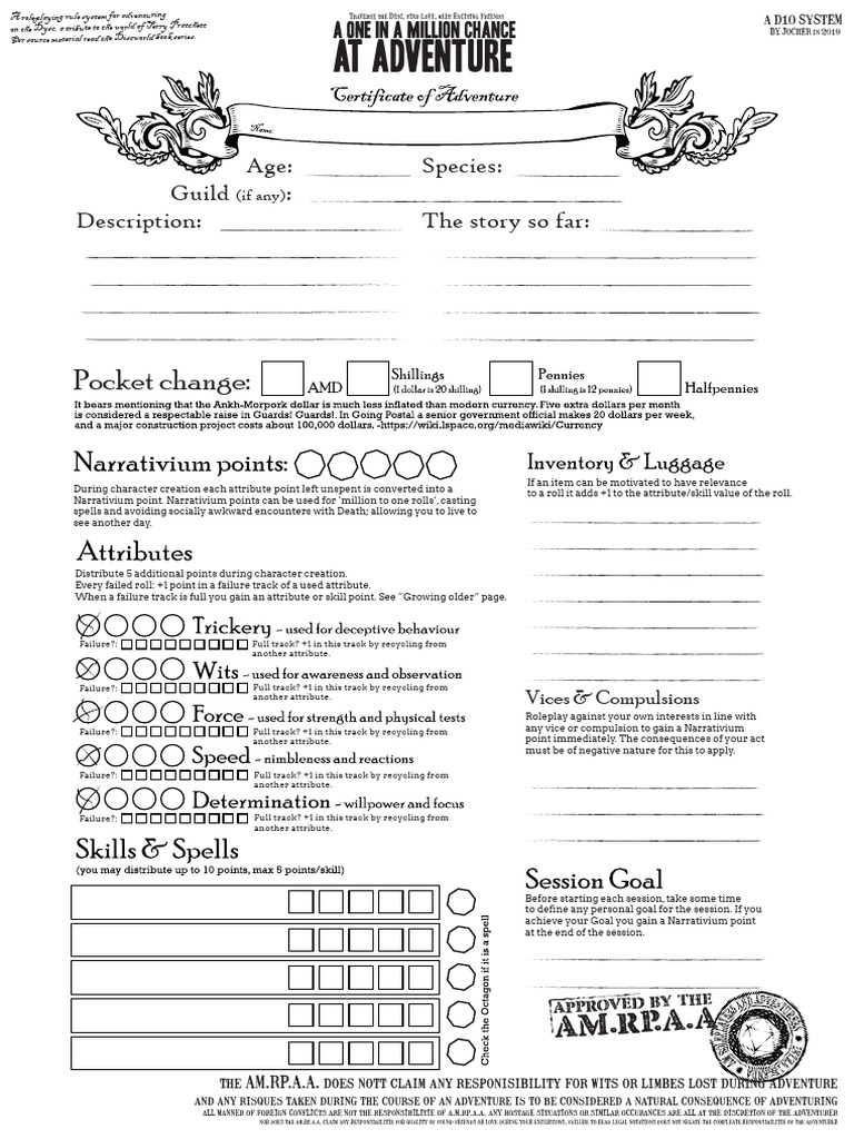 Discworld Adventure RPG Rule System | PDF | Role Playing Games