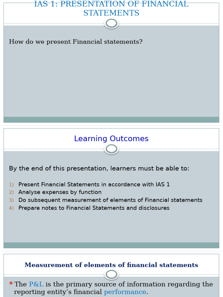 IAS 1 Financial Statement Presentation Guide | PDF | Balance Sheet ...
